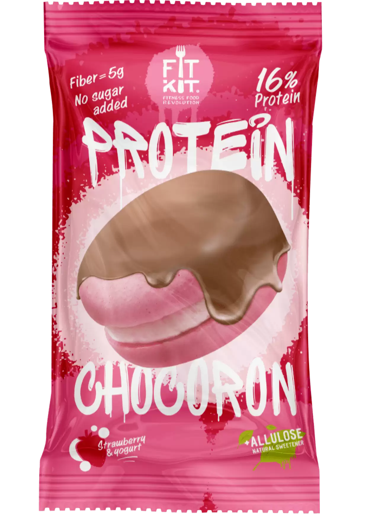 Купить Fit Kit Протеиновый Макарон в шоколаде Chocoron Клубника-Йогурт ...