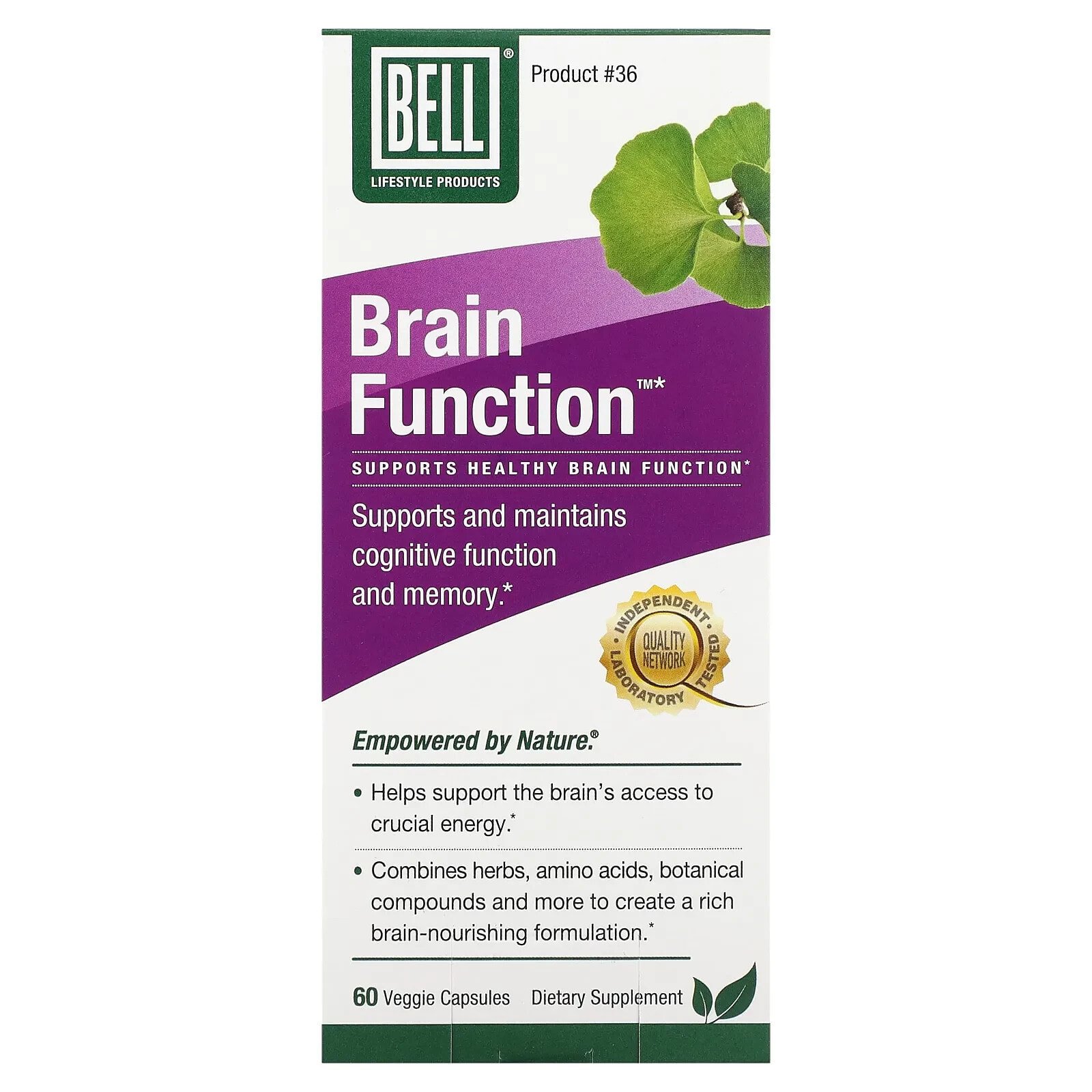 Купить Bell Lifestyle Пищевая добавка Brain Function, 60 капсул выгодно ...