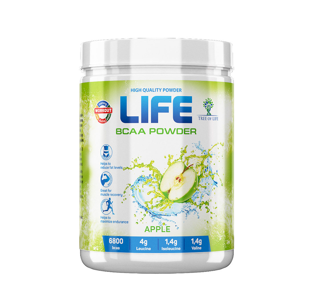 Купить Tree of Life Аминокислоты Life BCAA Powder Зеленое яблоко, 400 г ...