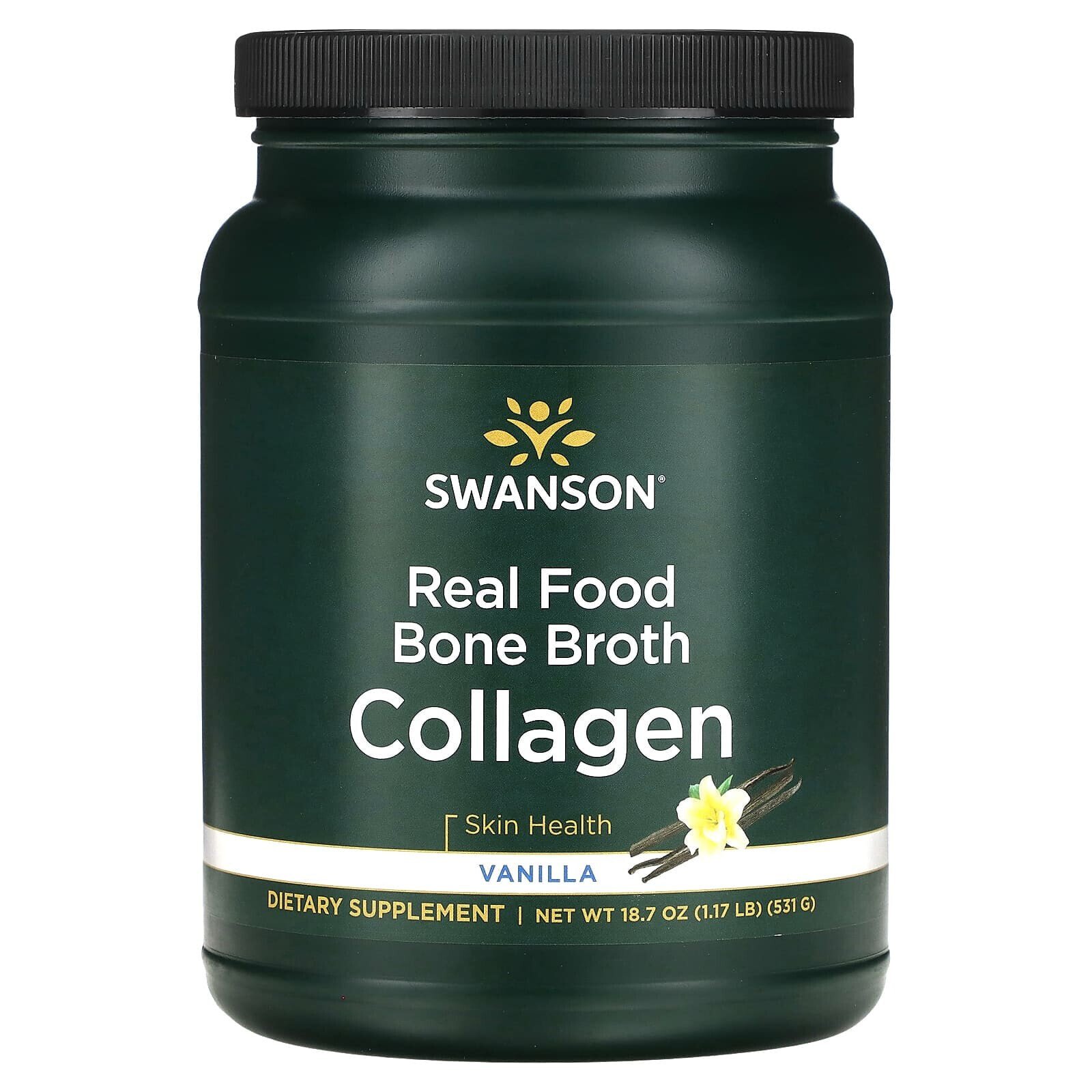 Купить Swanson Коллаген Real Food Bone Broth Ваниль, 531 г выгодно на ...