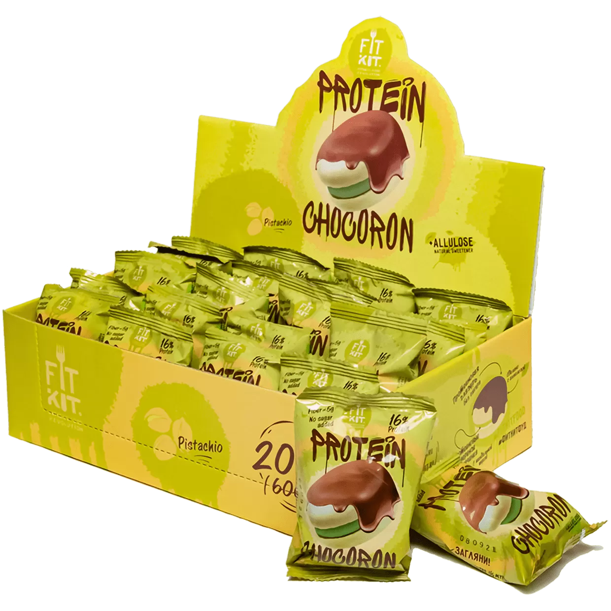 Купить Fit Kit Макарон Protein Chocoron Фисташка, 30 г, 20 шт в ...