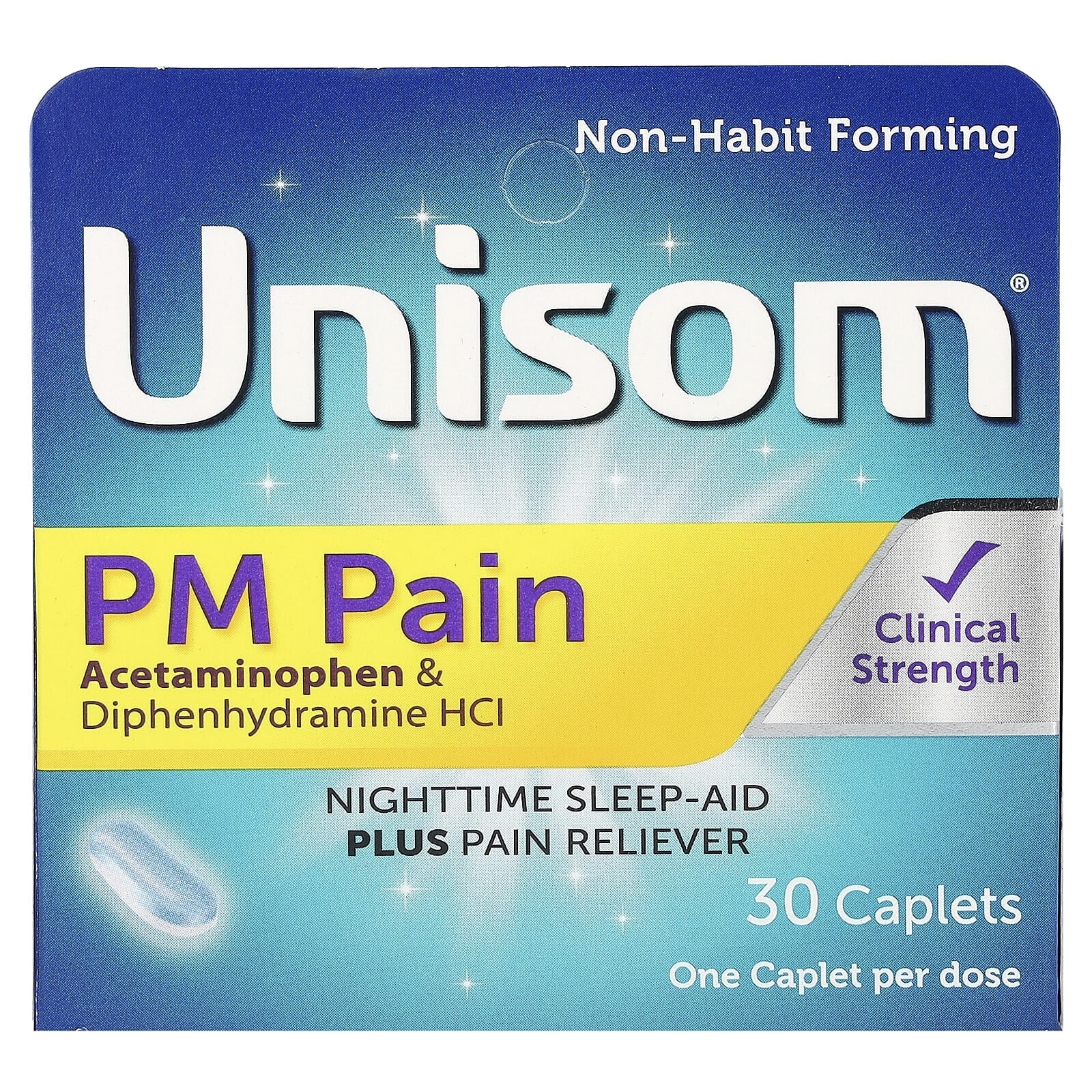 Купить Unisom PM Pain, Nighttime Sleep-Aid Plus Pain Reliever, 30 ...
