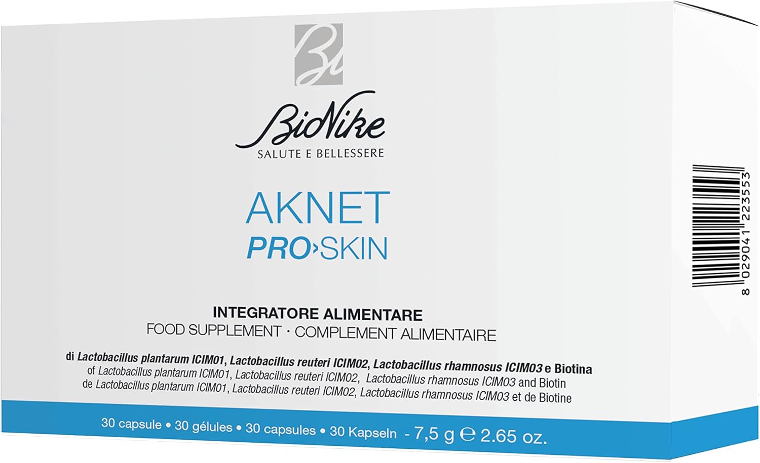 Купить Bionike Добавка против прыщей Aknet Pro Skin, 30 капсул выгодно ...