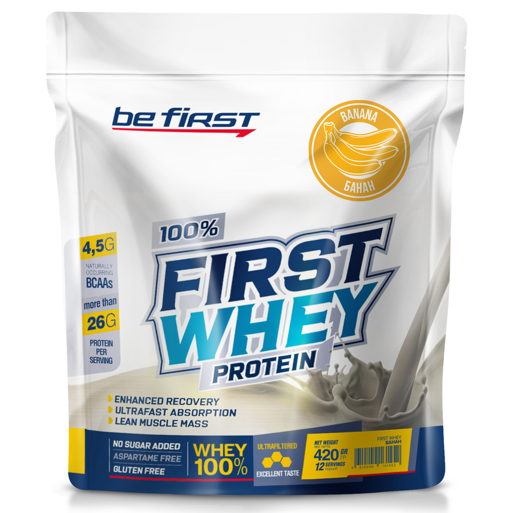 Купить Be First Протеин 100% FIRST Whey PROTEIN Банан, 420 г выгодно на ...